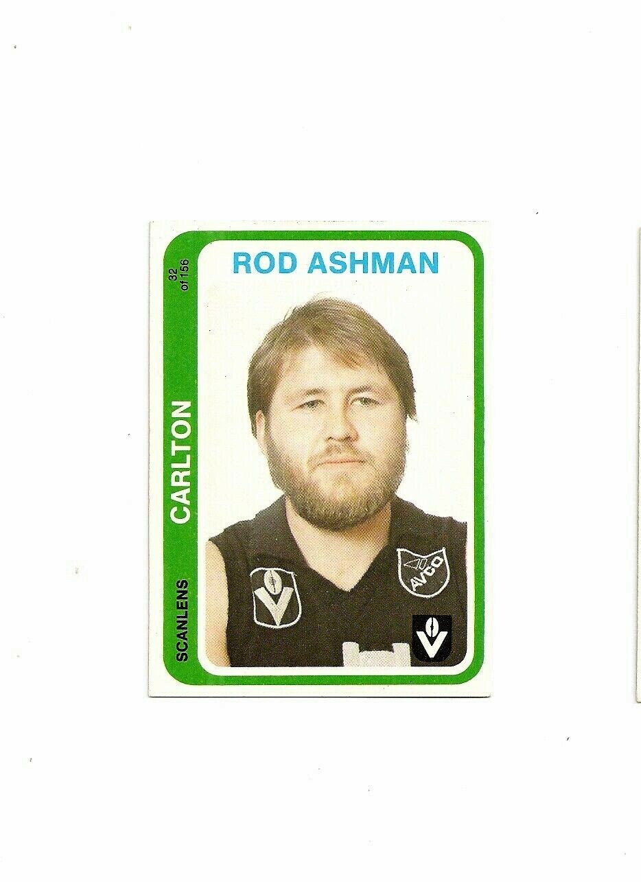 SCANLENS 1979 VFL/AFL FOOTBALL CARD #32 Rod Ashman MINT (Carlton Blues ...