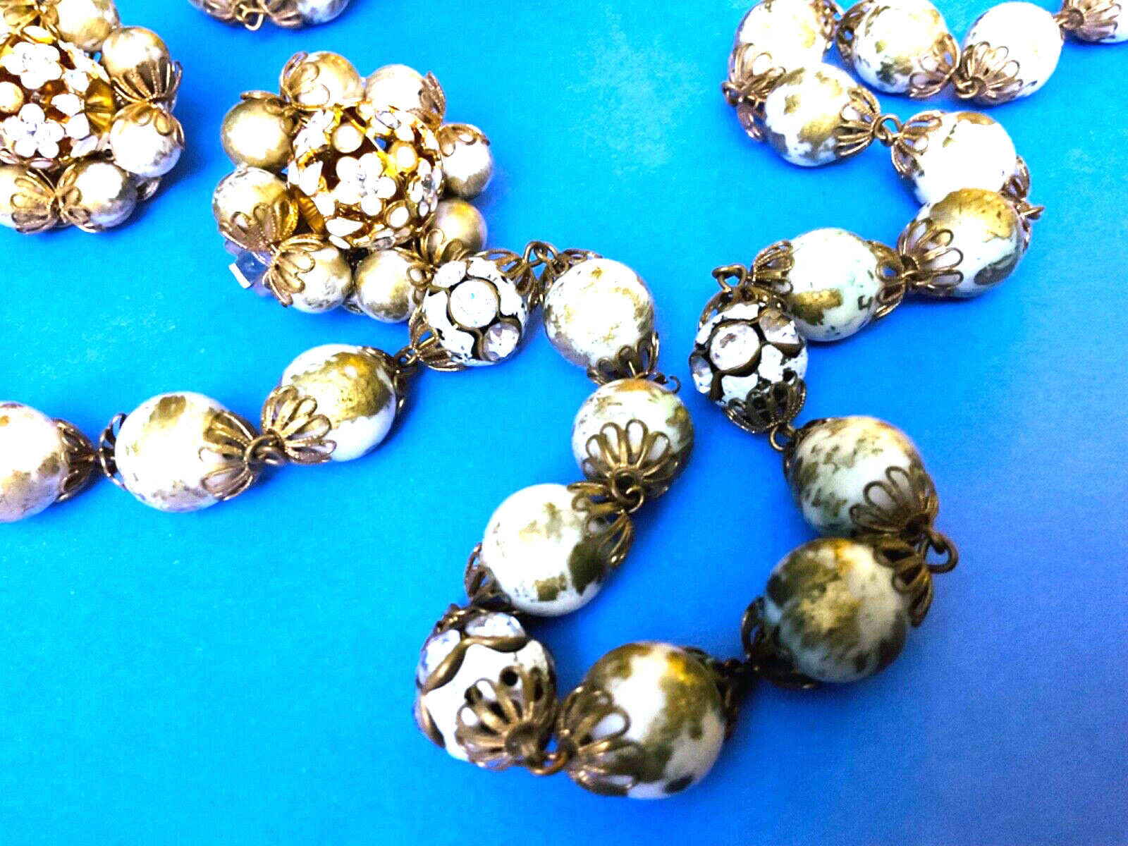 RARE vintage signed HOBE jewelry set Lariat Necklace… - Gem