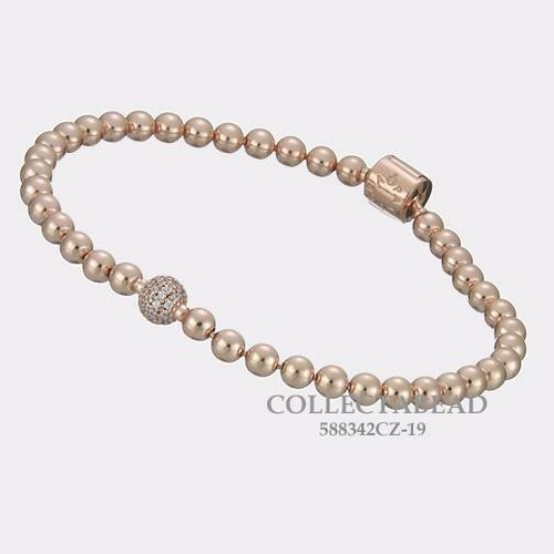 Authentic Pandora Sterling Silver Rose™ Beads and Pavé CZ Bracelet ...