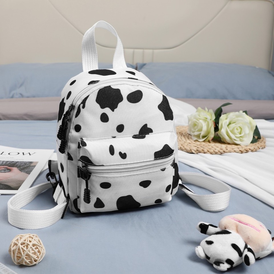 1 Pc cow stuff Cow Backpack with black and white cow print backpack Cow ...
