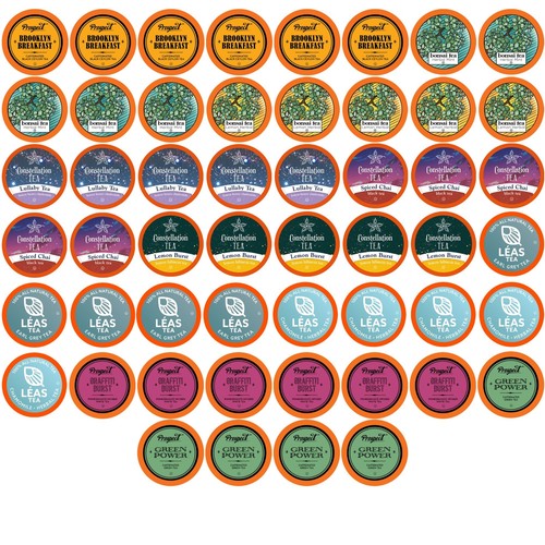 Two Rivers Coffee Assorted Tea Sampler Pods Variety Pack, Keurig 2.0 ...