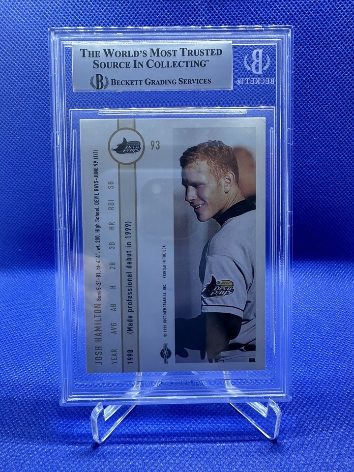 Josh Hamilton 1999 Just Minors Rookie Card #93 Beckett Authentic ...