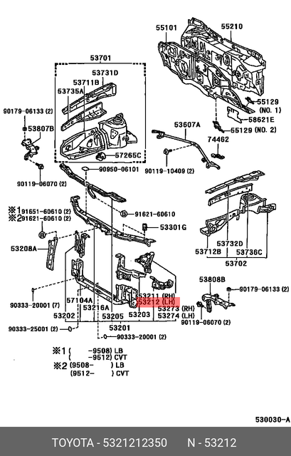 Genuine OE support radiator left 5321212350 for TOYOTA 53212-12350 ...