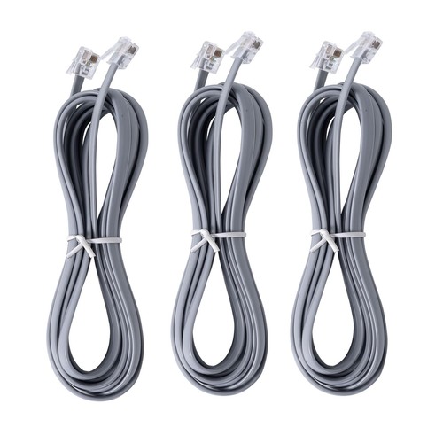 RJ12 Cable Phone Cord 6.6ft RJ12 6P6C Male to Male Straight Wired for ...