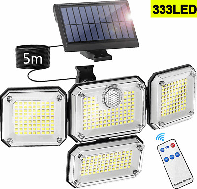 333 LED Solar Lights Outdoor 3000LM Waterproof Motion Sensor Security ...