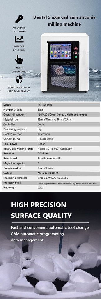 Electron Dental Laboratory 5-Axis CNC Zirconia Milling Machine CAD/CAM ...