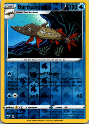 Barraskewda Reverse Holo Rare SWSH04: Vivid Voltage 042/185 NM | eBay