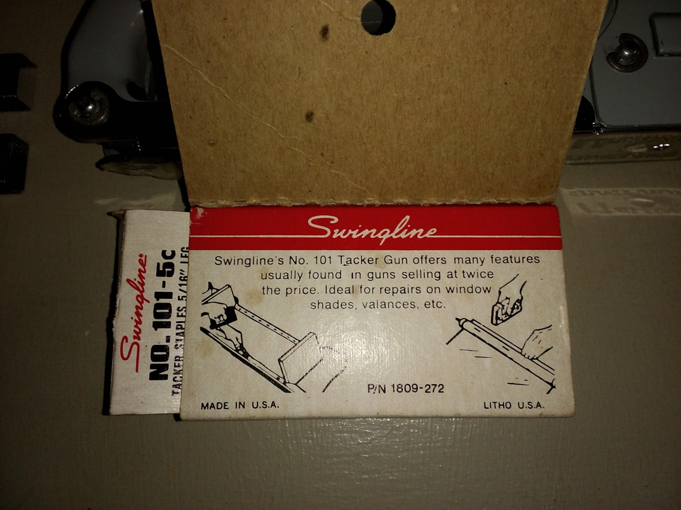 Vintage Swingline #101 Tacker Stapler USA w/ partial box of staples ...