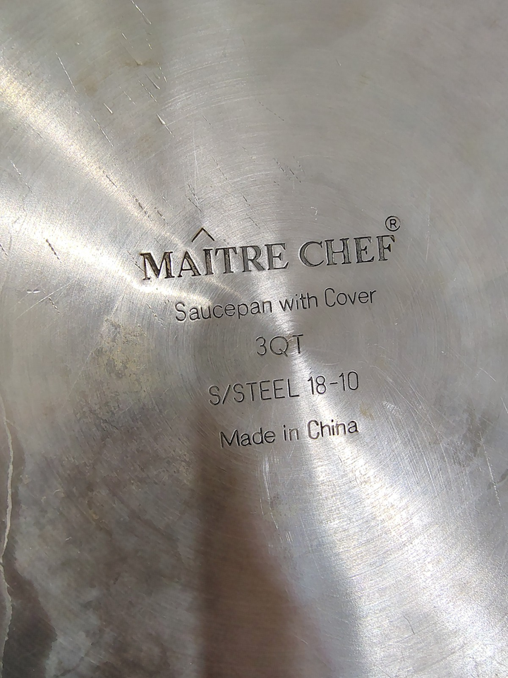 Maitre Chef 18-10 Stainless Steel 3 QT Sauce Pan & 5 QT Dutch oven (2 ...