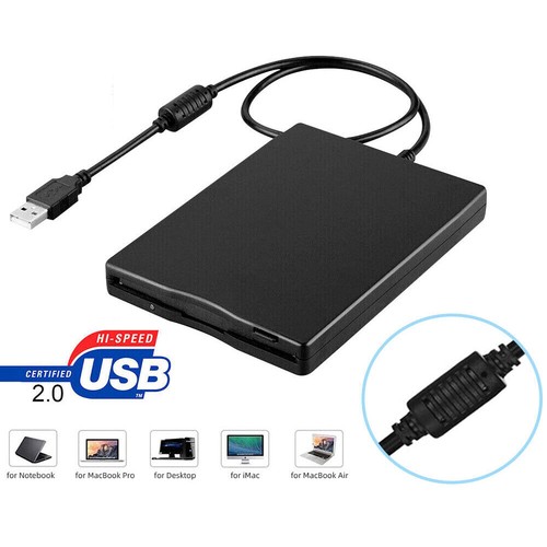 3.5" Mobile Floppy Disk Drive Portable 1.44MB USB FDD External Reader ...