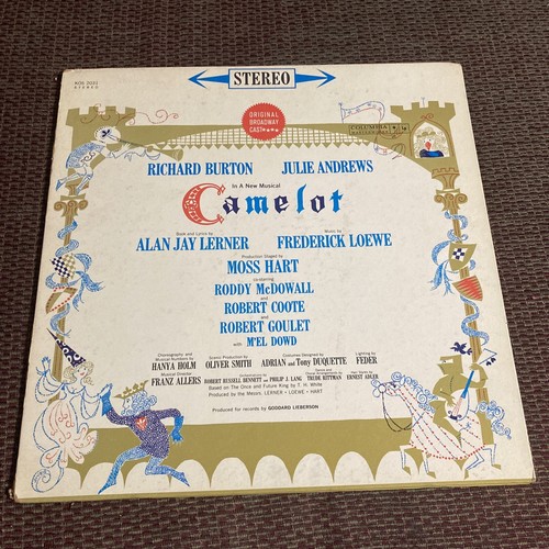 CAMELOT original Broadway cast lp 1960 Columbia KOS 2031 stereo ...