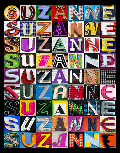 SUZANNE Name Poster featuring photos of actual sign letters | eBay