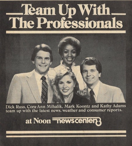 1982 WJKW OHIO TV NEWS AD~DICK RUSS~CORA ANN MIHALIK~MARK KOONTZ~KATHY ...
