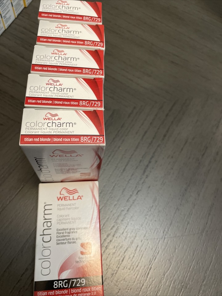6 SIX BOXES SAME COLOR Wella Color Charm LIQUID Hair Color 1.4 oz ...