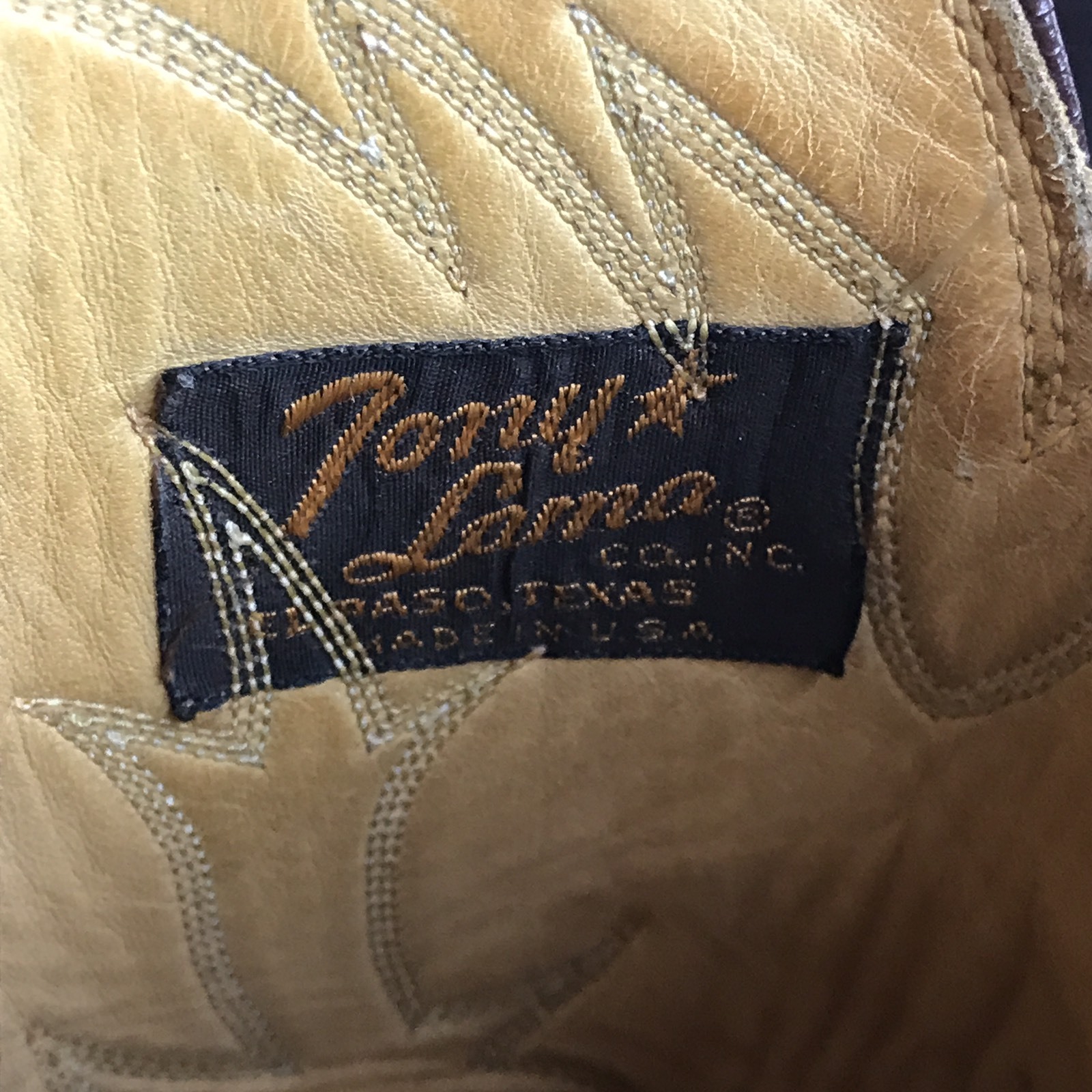Vintage Tony Lama Black Label 6284 Brown Leather Boots 10 Biker Cowboy ...