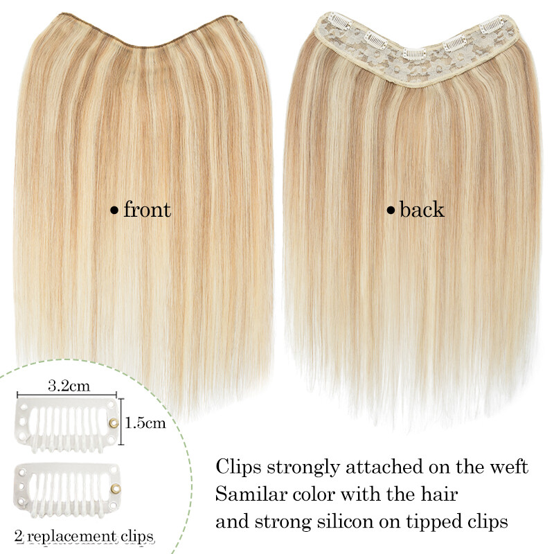 Thick Weft Invisible One Piece Clip in Remy Human Hair Extensions 3/4 ...