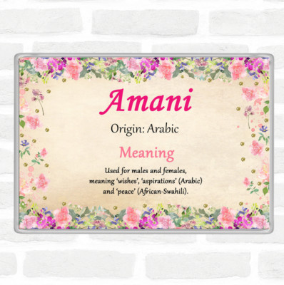 Amani Name Meaning Jumbo Fridge Magnet Floral | eBay UK