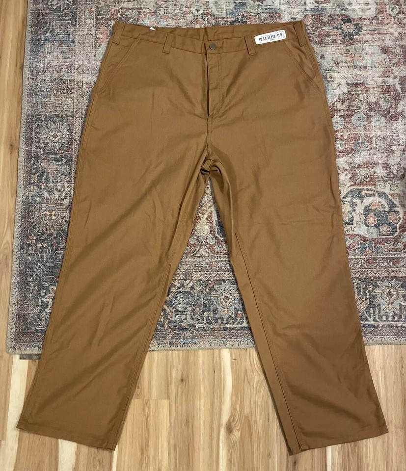 2 CARHARTT 383-51 33X32 LIGHTWEIGHT DUNGAREE FIT BROWN WORK PANTS (GOOD ...