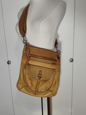 FOSSIL Tan Crossbody Sasha Purse Leather Adjustable Straps 4 Pockets | eBay