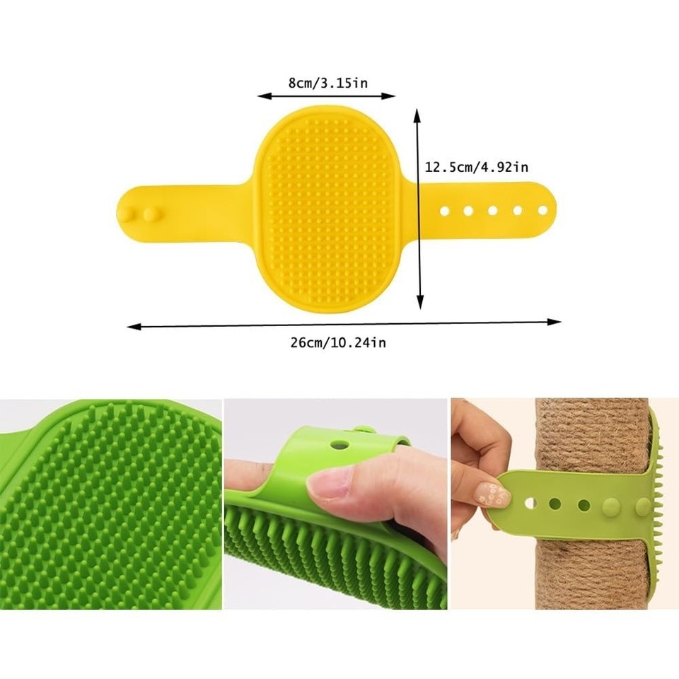 Cat Self Grooming Brush Scratcher Pad with Adjustable Strap for Sofa ...