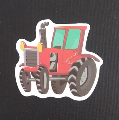 Animated Red Tractor Farming Sticker 2.25" x 2.5" (AAD) | eBay Australia