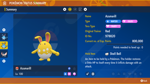 AZUMARILL | SHINY - NON SHINY | 6IV | BATTLE READY | POKEMON SCARLET ...