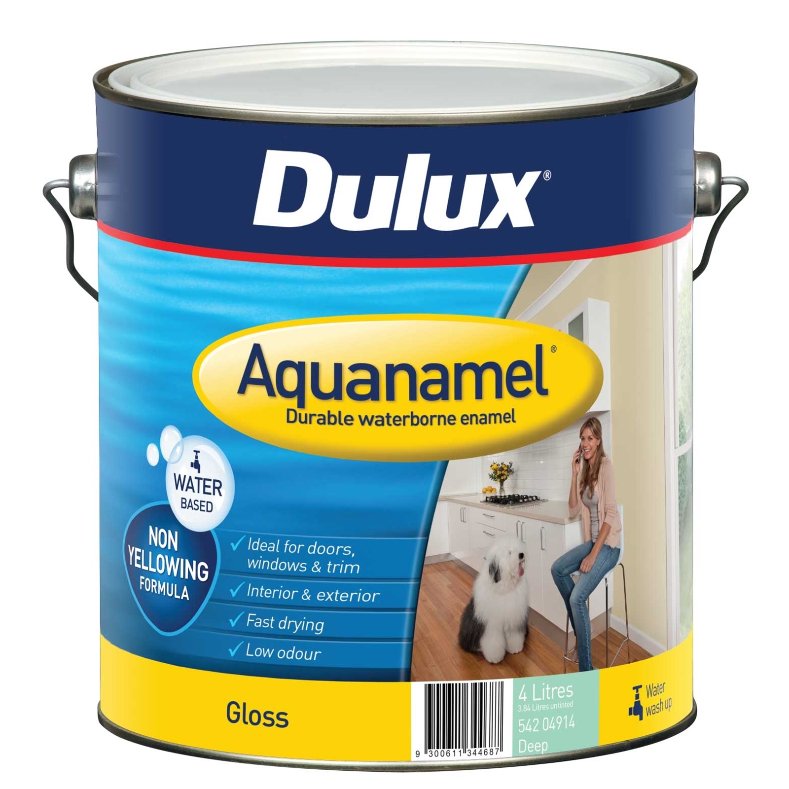 Dulux Aquanamel Water Based ENAMEL PAINT DEEP BASE High Gloss, 1L, 2L ...