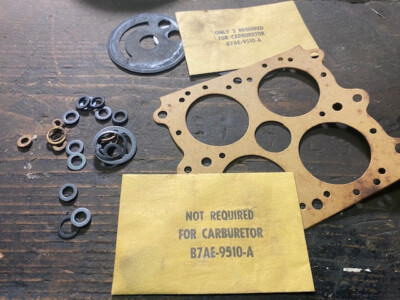 VINTAGE FORD FOMOCO CARBURETOR GASKET KIT SET B7AZ-9502-C NOS IN ...