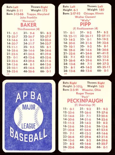 1916 APBA Season - NEW YORK YANKEES Team Set (Released I98O) | eBay