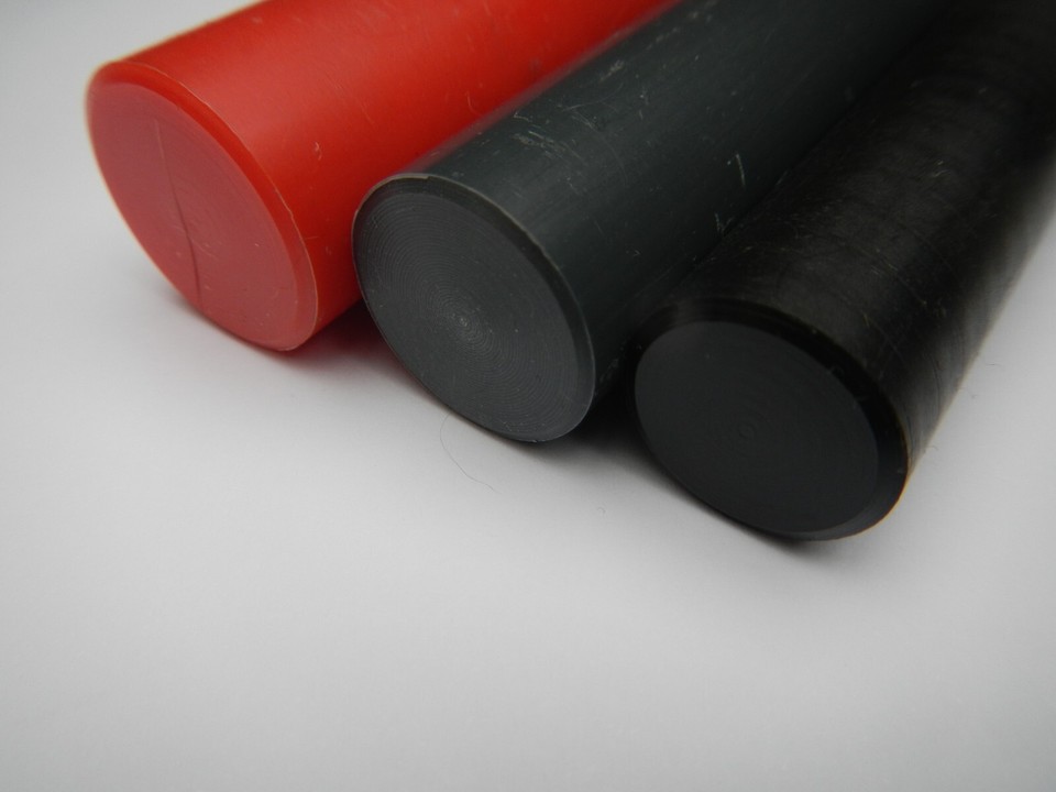 Red Grey Black PVC Plastic rod bar round 6mm to 60mm Diameter 500mm ...