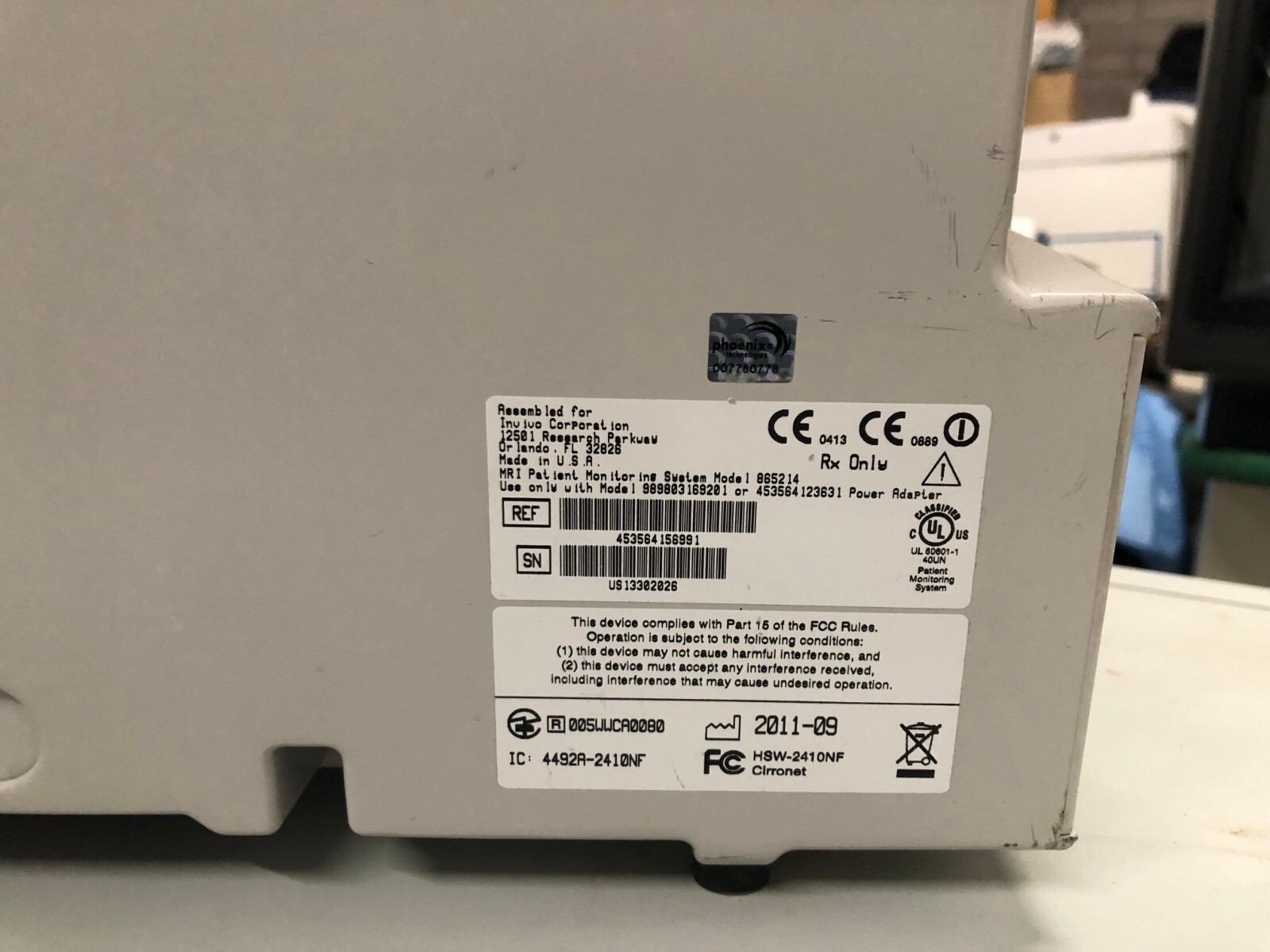 Invivo Expression MRI Patient Monitoring System Monitor 865214 W/ Power ...