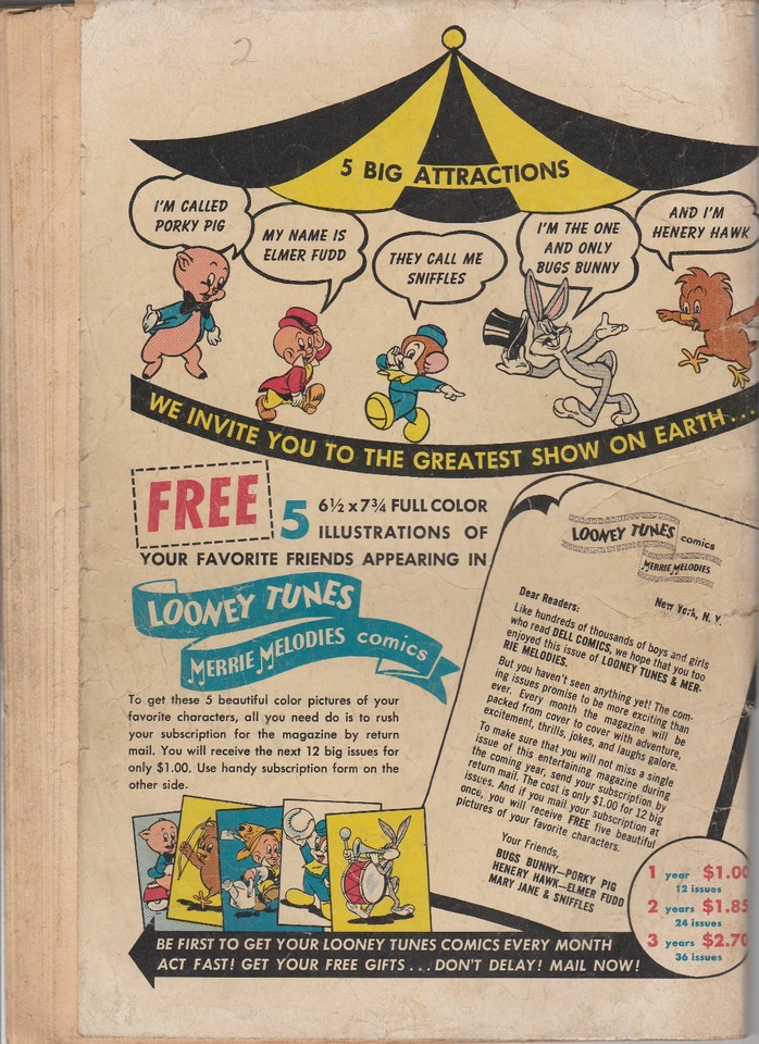 1950 Looney Tunes #104 Dell Comics Merrie Melodies Bugs Bunny Porky Pig VINTAGE | eBay