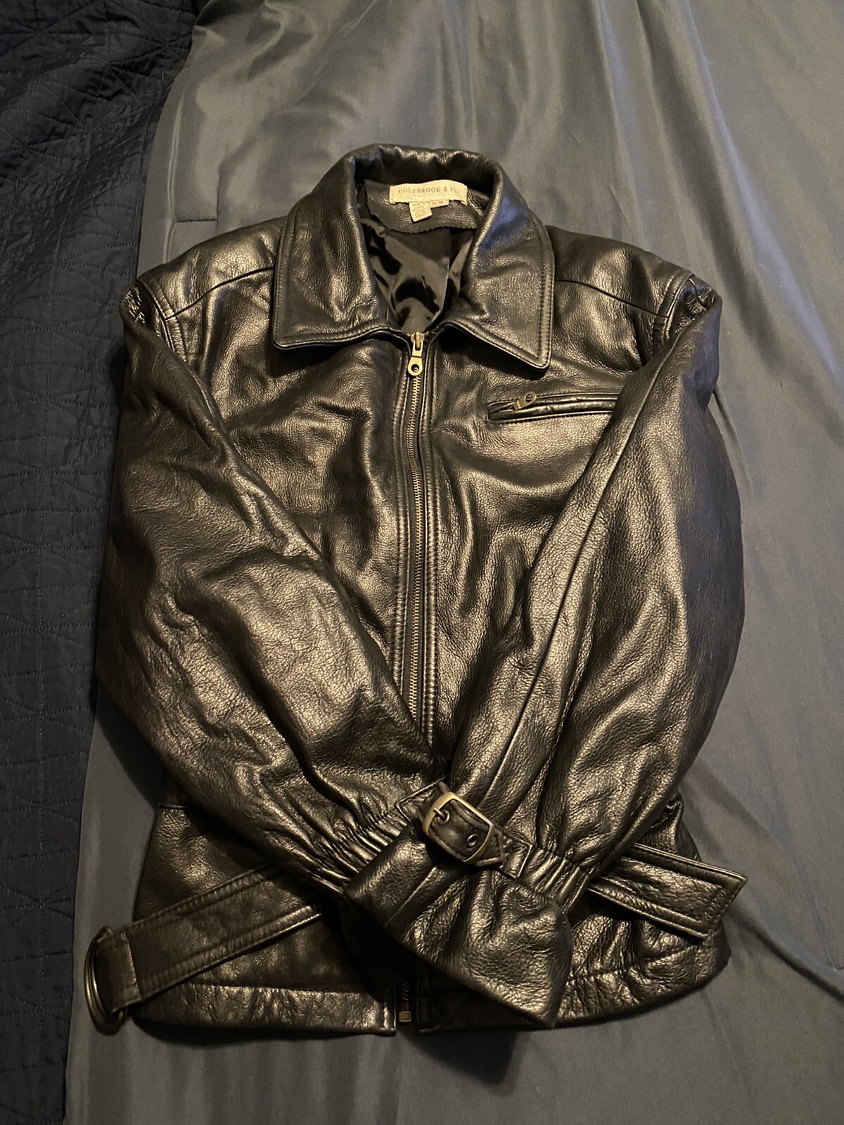 Colebrook & Co Vintage Leather Bomber Jacket - Gem