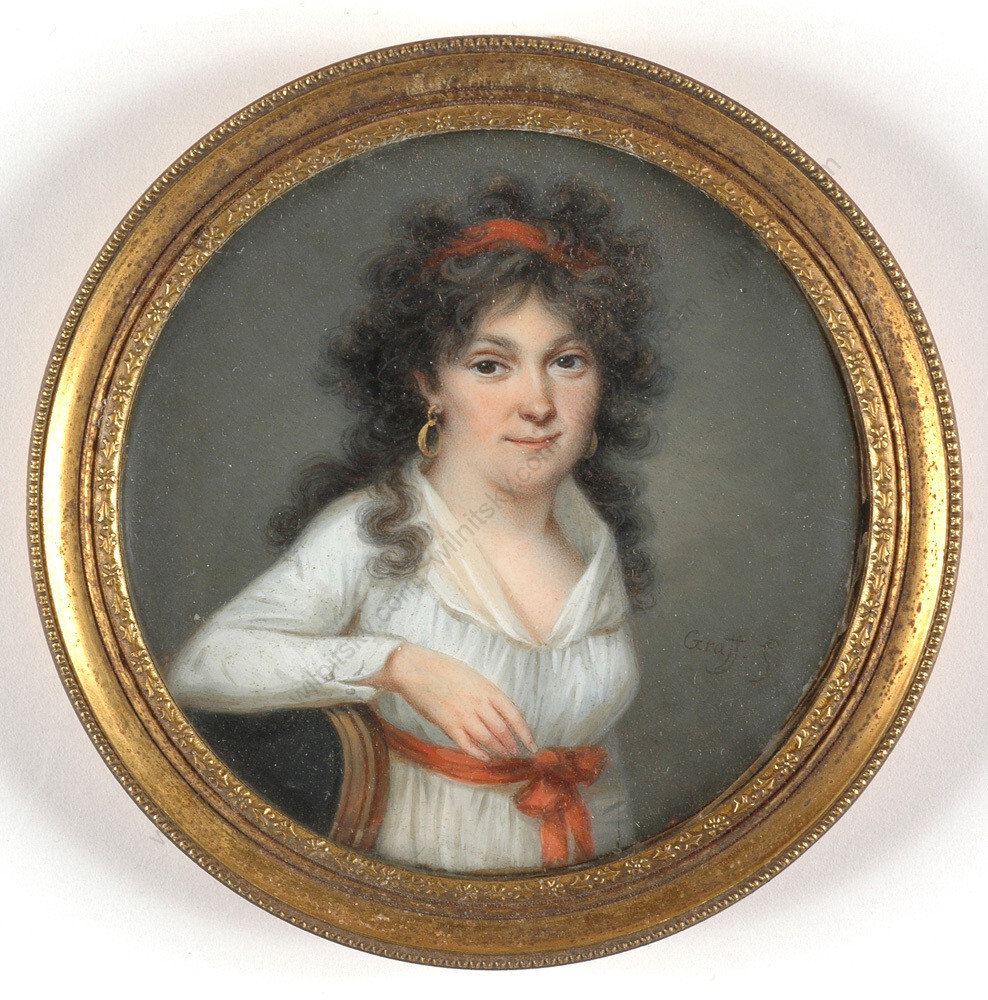 Graff (fl. 1795/1800) "Portrait of a young woman", outstanding ...