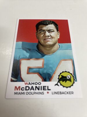 1969 Football Wahoo McDaniel Custom Card Miami Dolphins A-490 | eBay