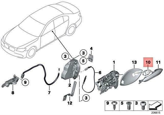BMW 51217292576 Genuine OEM Factory Original Handle Outside Cover for ...