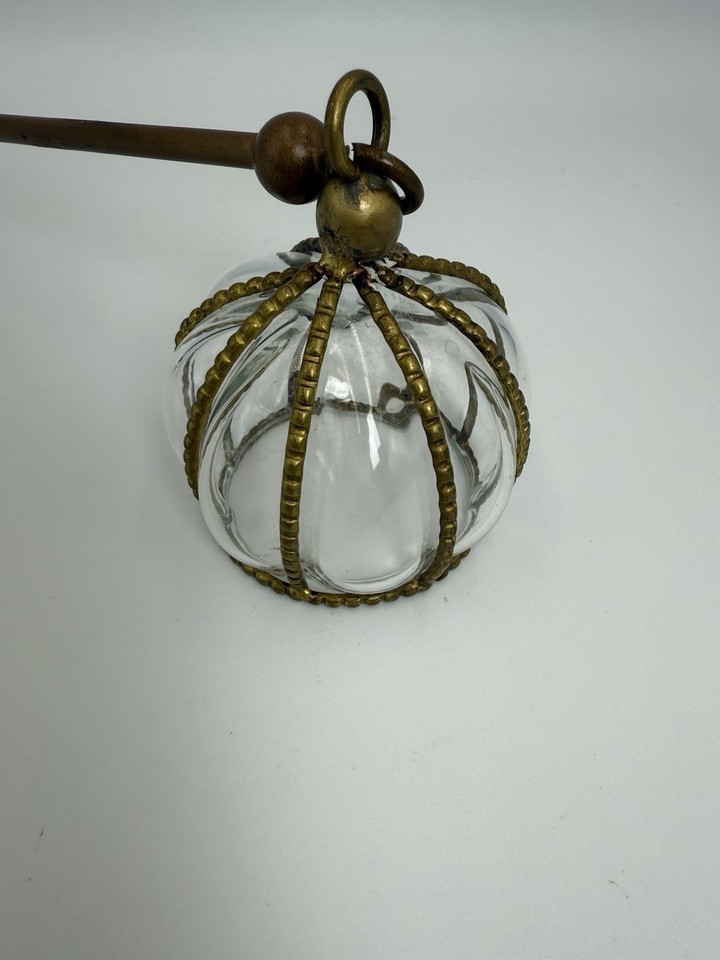 Unique Vintage Blown Bubble Glass Candle Snuffer Gold Tone | eBay UK
