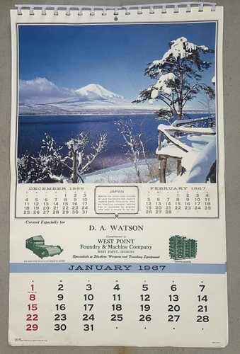 Vintage 1967 D. A. Watson Calendar 17.5 X 11 Inches | eBay