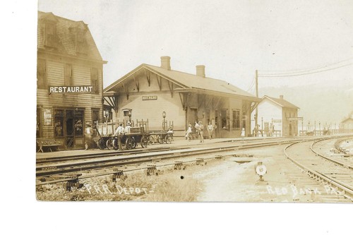 RPPC REAL PHOTO P.R.R. RAILROAD TRAIN STATION DEPOT RED BANK PA CLARION ...