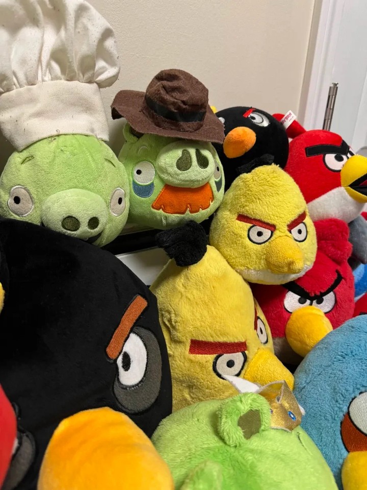 HUGE SUPER RARE Angry Birds Plush Lot of 40+ CHEF, MOUSTACHE COWBOY ...