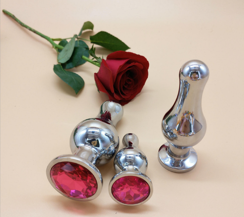 Metal Tear Drop Butt Plugs 3 Sizes Silver Crystal Jewel Sex Anal Plug ...