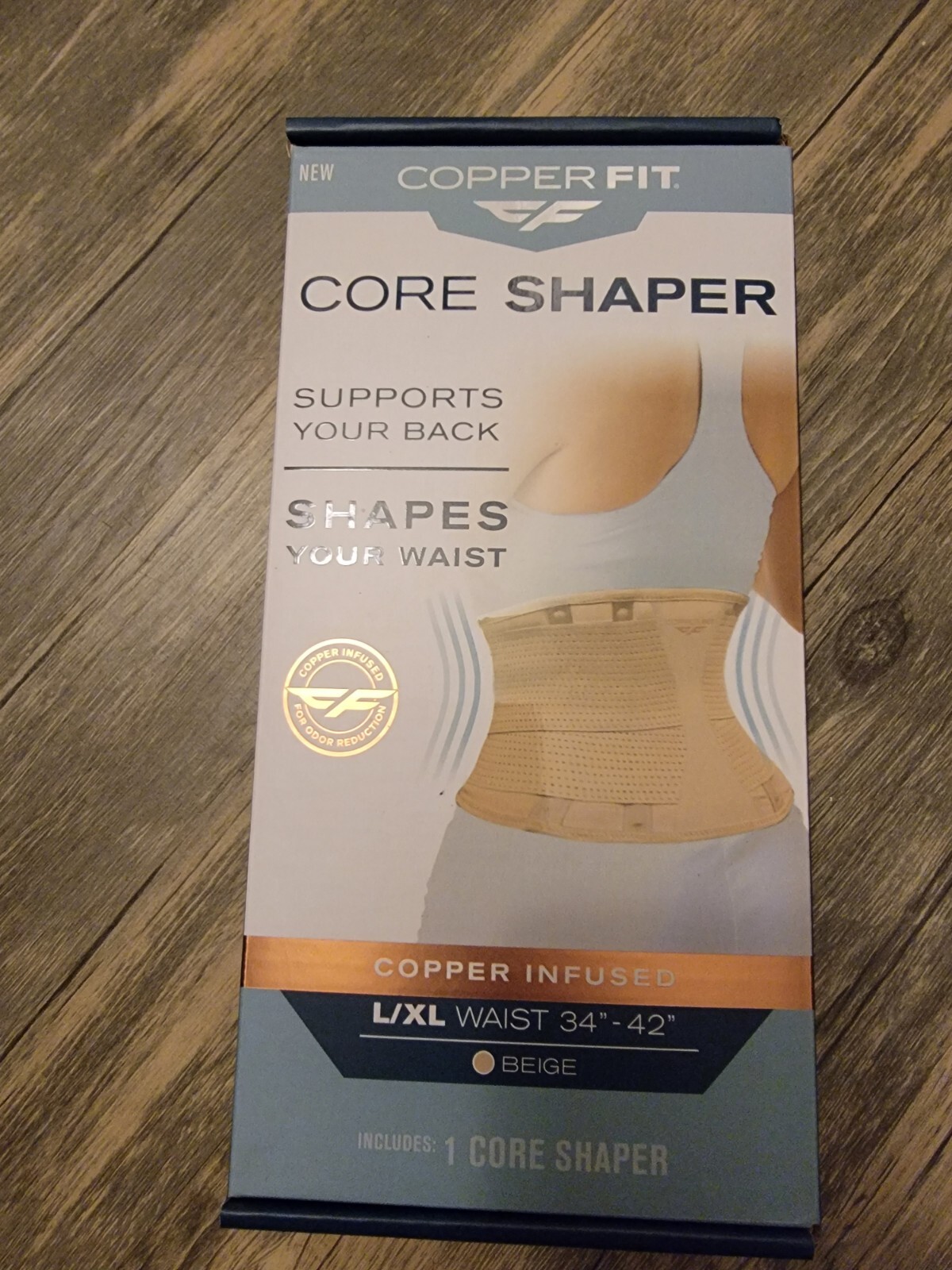 NEW COPPER FIT CORE SHAPER SUPPORTS BACK SHAPES WAIST L/XL 34" - 42 ...