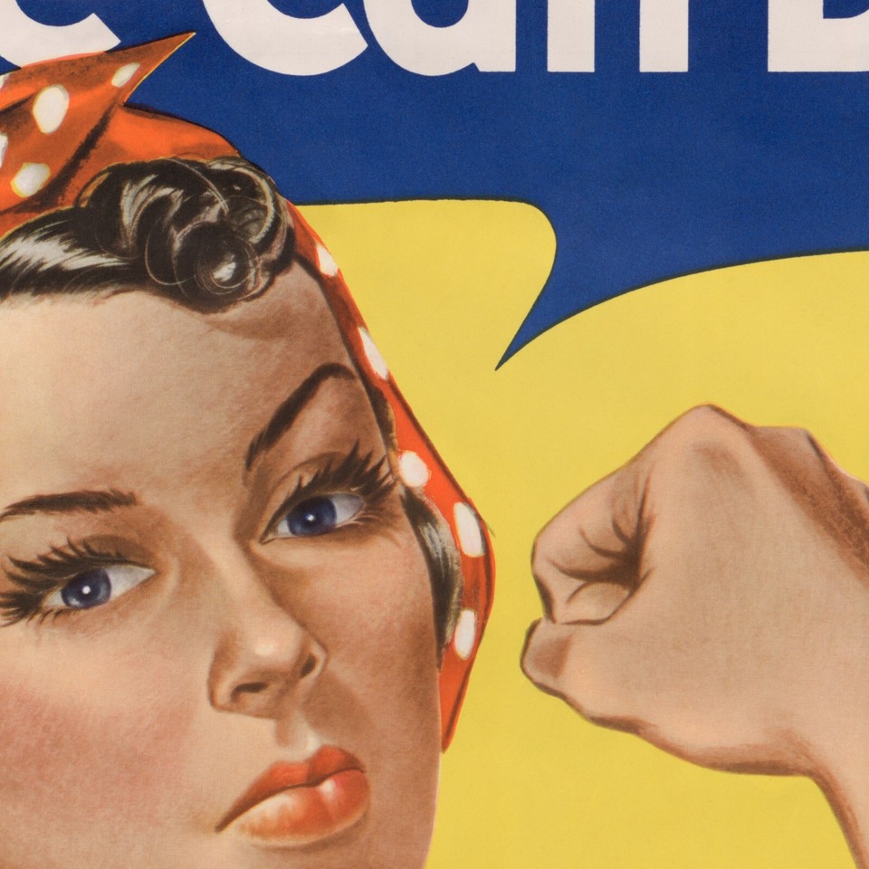 We Can Do it Poster Print, Vintage WW2 Feminist Rosie Riveter War Wall ...
