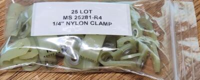 25 LOT MIL SPEC MS25281-R4 NYLON 1/4 " WIRE/CABLE CLAMPS FREE US ...