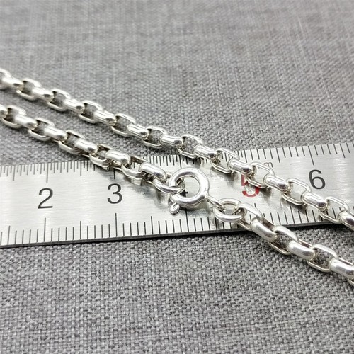 925 Sterling Silver Square Rolo Necklace Chain 3mm 18 20 22 24 26 28 30 ...