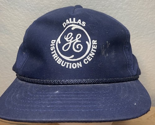 Vintage GE General Electric Dallas Distribution Shop Cap Rope Hat Blue ...