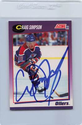 1991/92 Score #255 Craig Simpson Oilers Signed Auto *G6556 | eBay