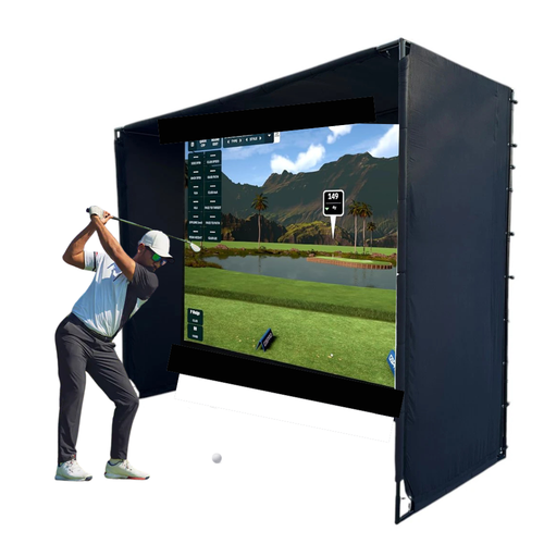 Golf Simulator Backdrop 10x8 Practice Complete Enclosure Poles Impact Screen | eBay