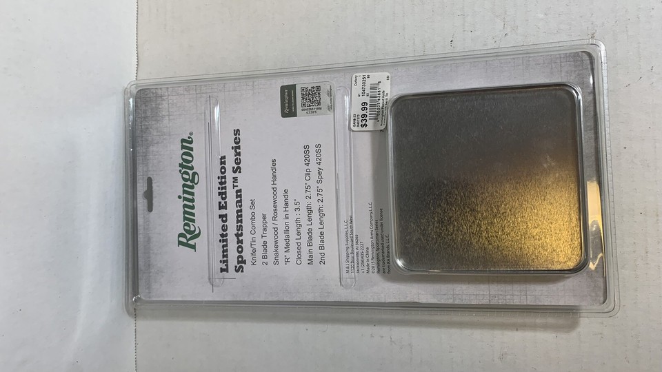 Remington Limited Edition Sportsman Series Knife/Tin R11973 (Buck/Deer ...