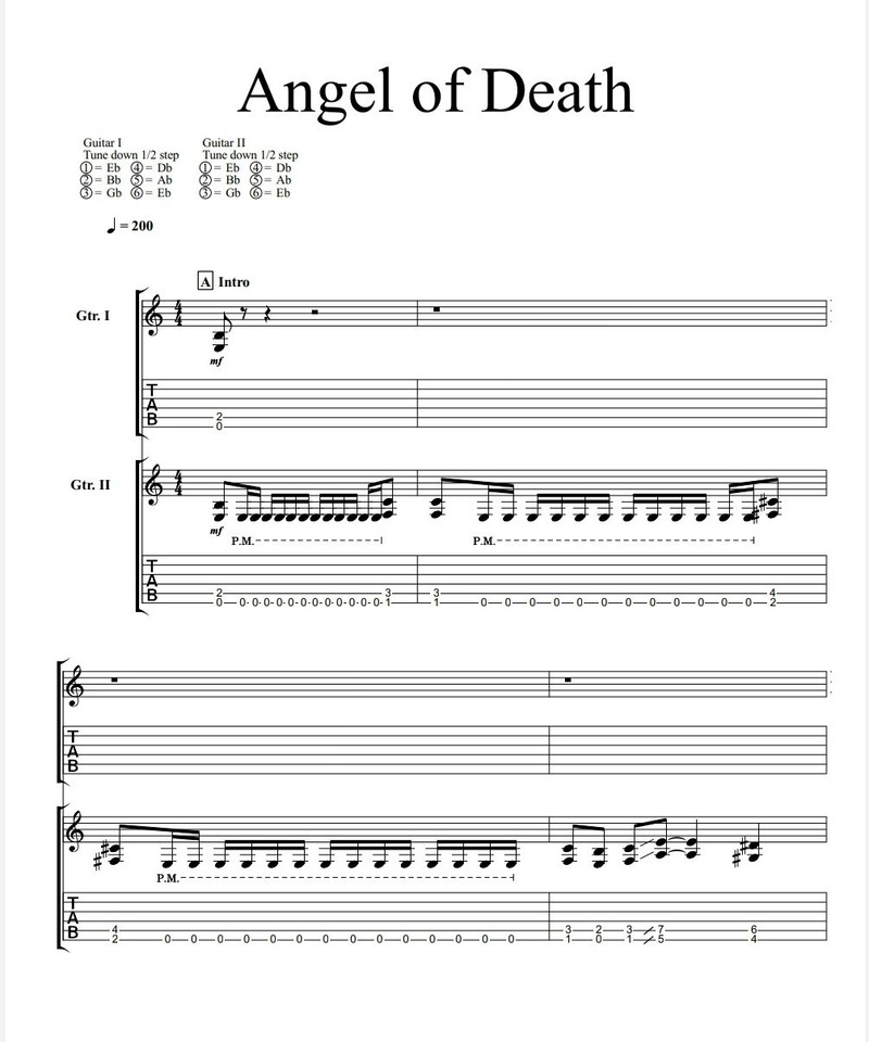 SLAYER REIGN IN BLOOD GUITAR TAB TABLATURE BOOK METALLICA EXODUS ...